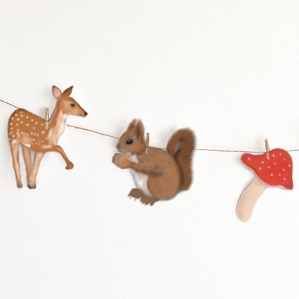 Bosdieren slinger - Herfst slinger - Printable - Little green planet