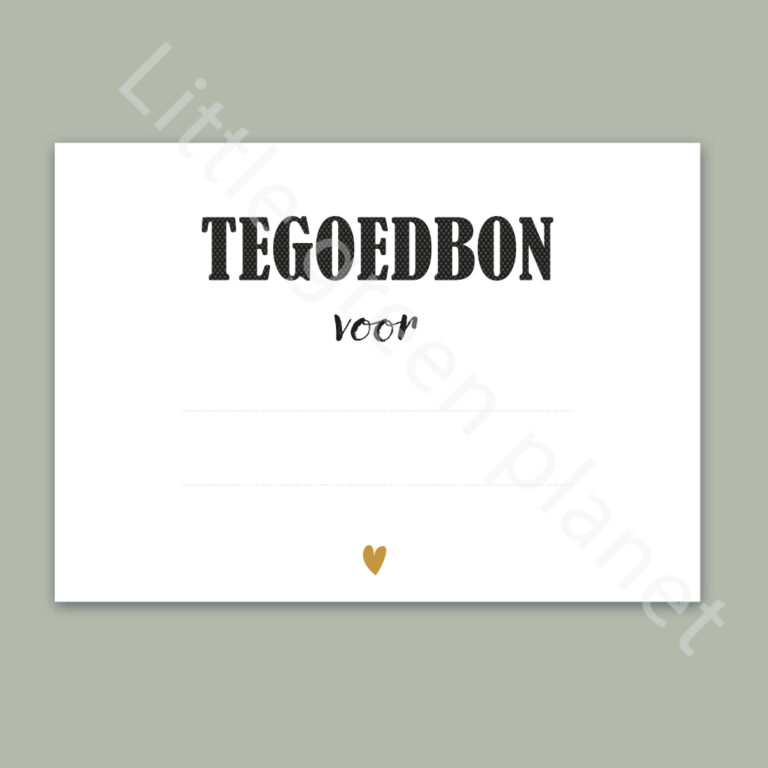 Tegoedbon - Printable - Little green planet